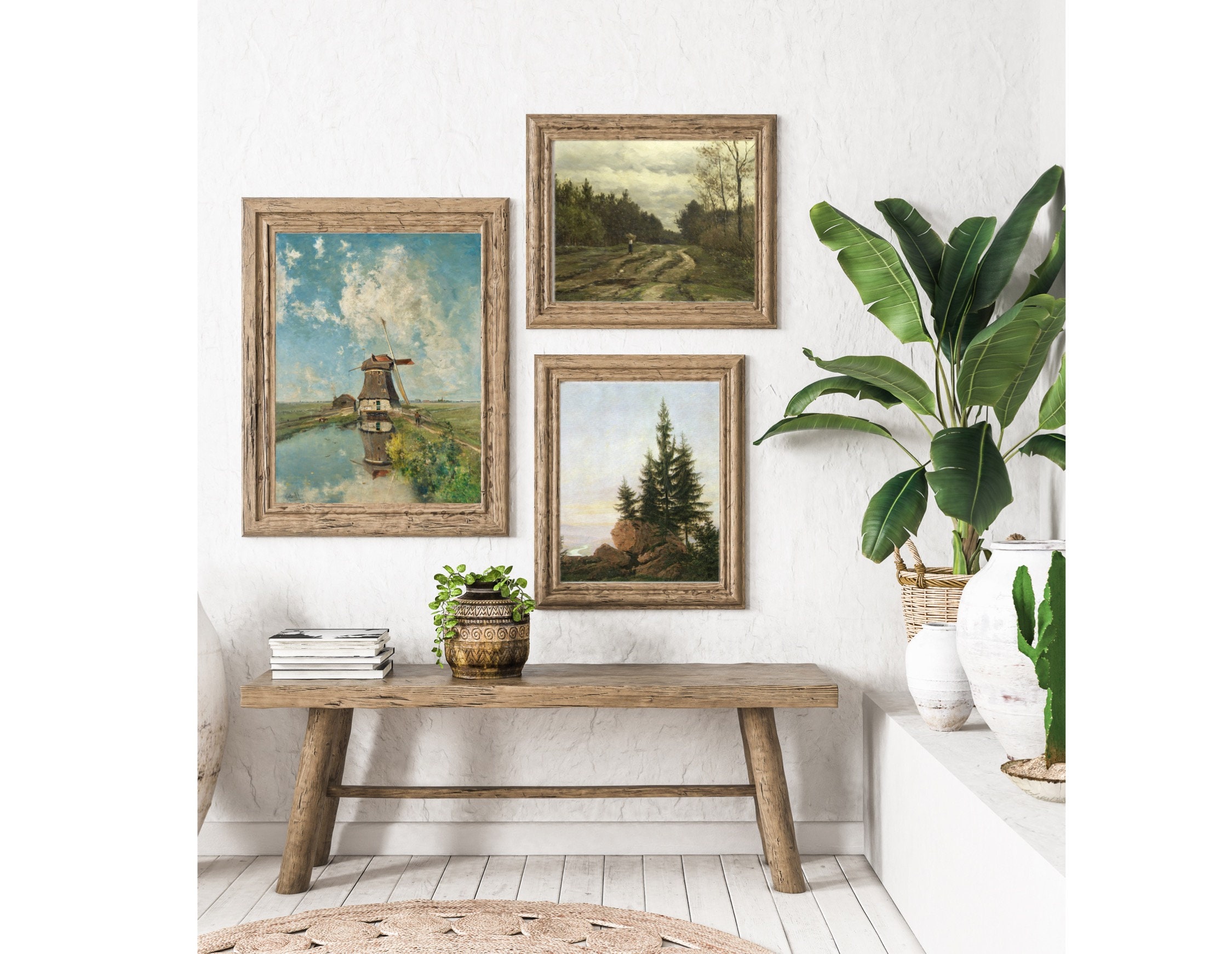 Rustic Windmill Vintage Painting Wall Art Nursery Art Wall - Etsy