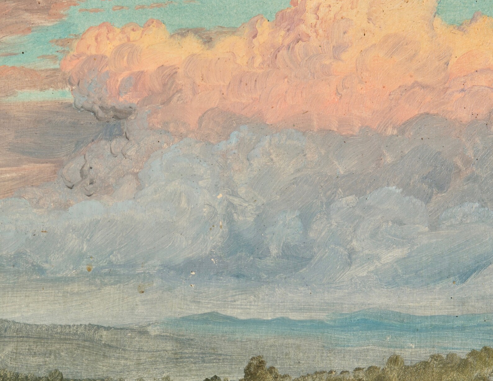 Pastel Skies Vintage Painting Landscape Art Antique | Etsy