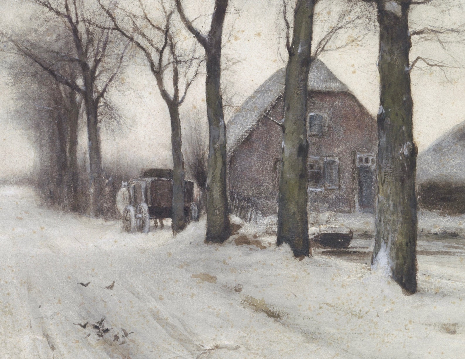 Snowy Homestead Winter Road Farmhouse Winter Landscape | Etsy