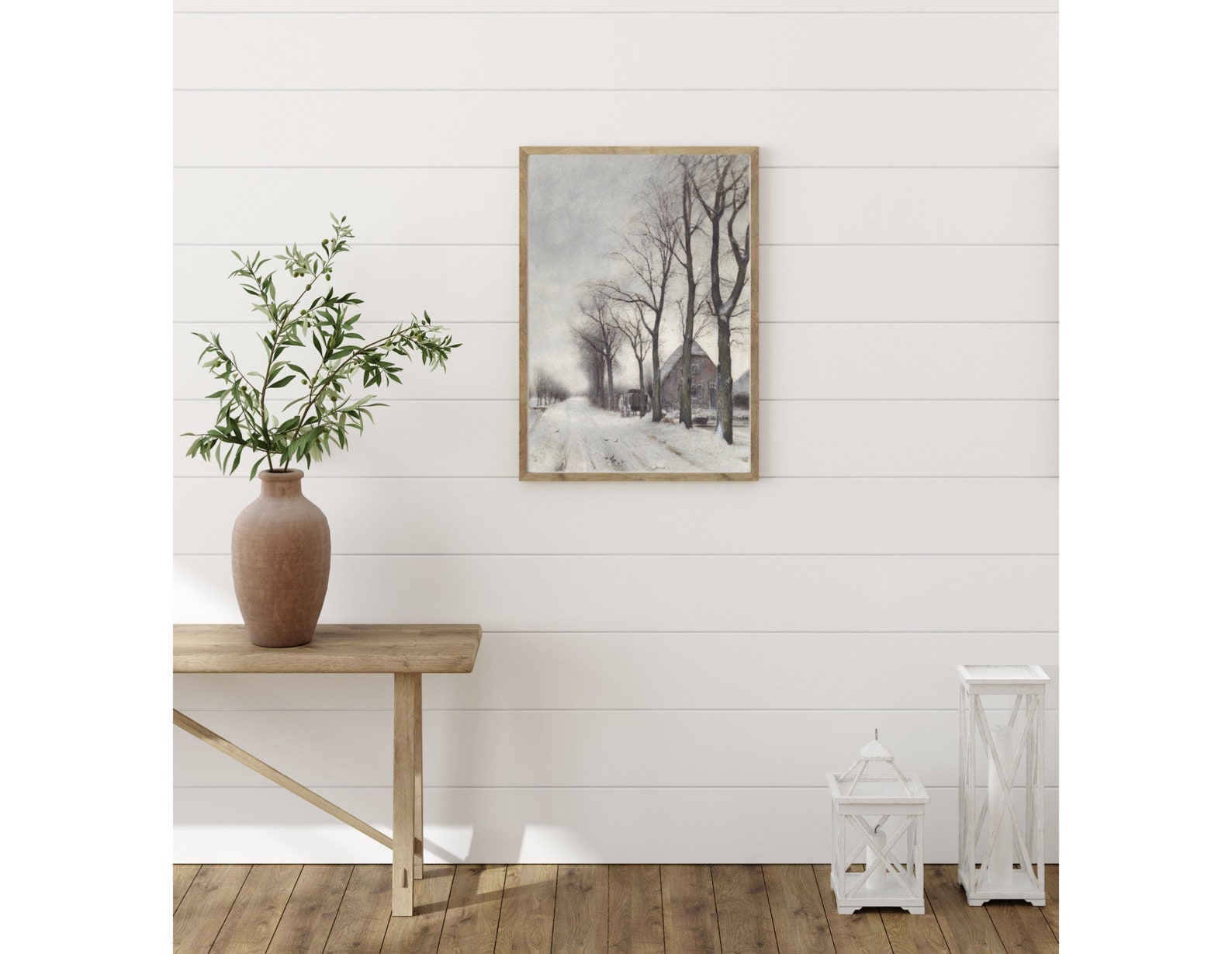 Snowy Homestead Winter Road Farmhouse Winter Landscape | Etsy