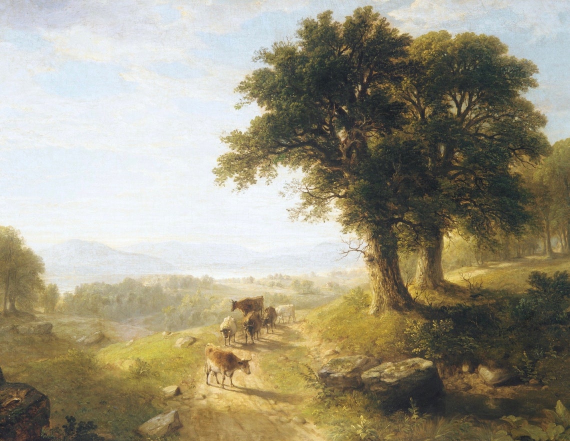 Sunday Walk Vintage Painting Wall Art - Etsy