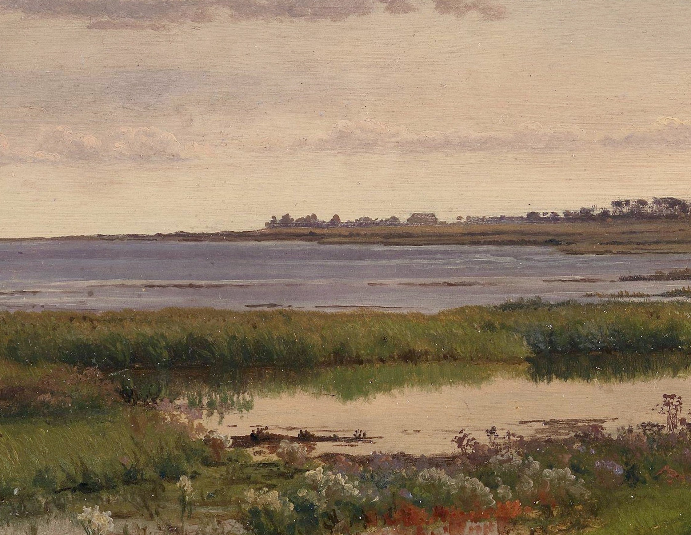 Sunset Marsh Antique Painting Original Artwork Spring | Etsy