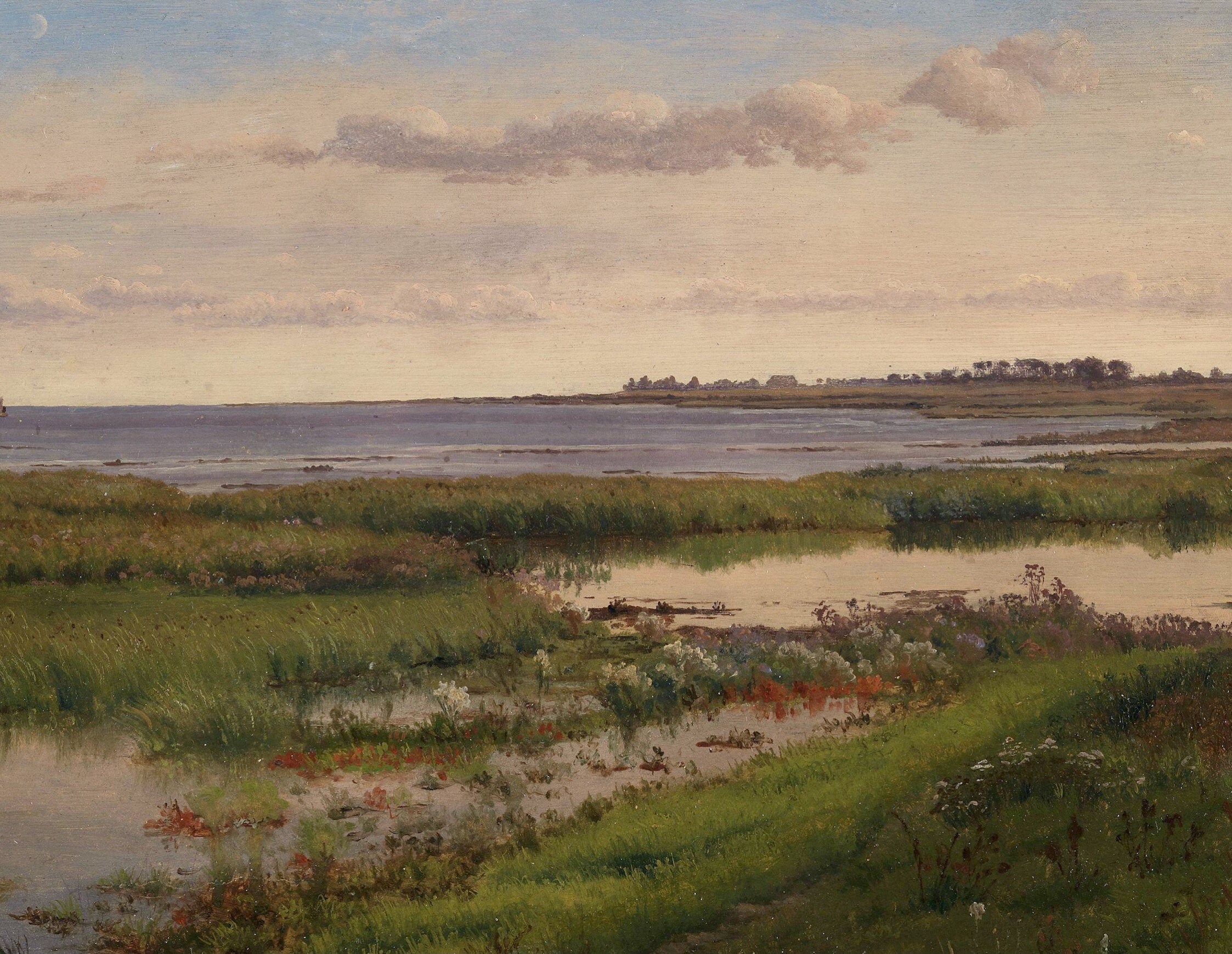 Sunset Marsh Antique Painting Original Artwork Spring | Etsy