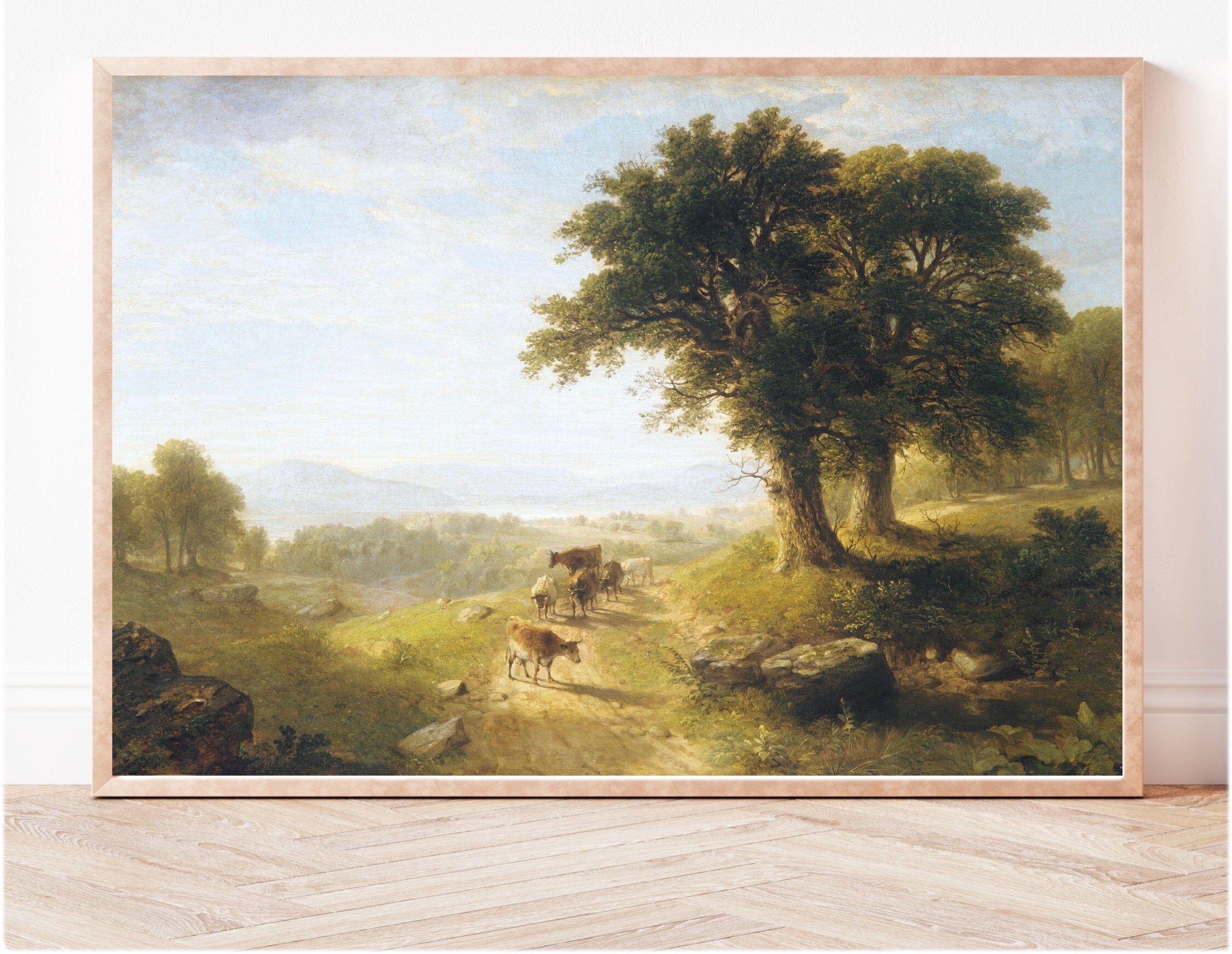 Sunday Walk Vintage Painting Wall Art | Etsy