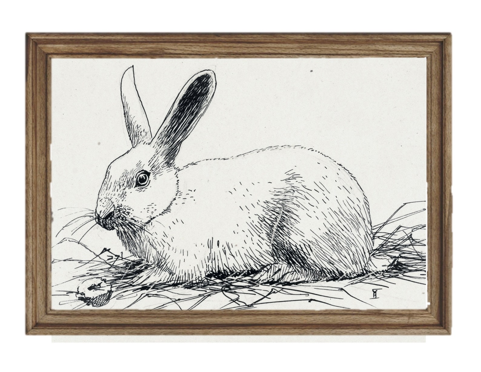 Bunny Vintage Painting Antique Art Vintage Art Prints - Etsy