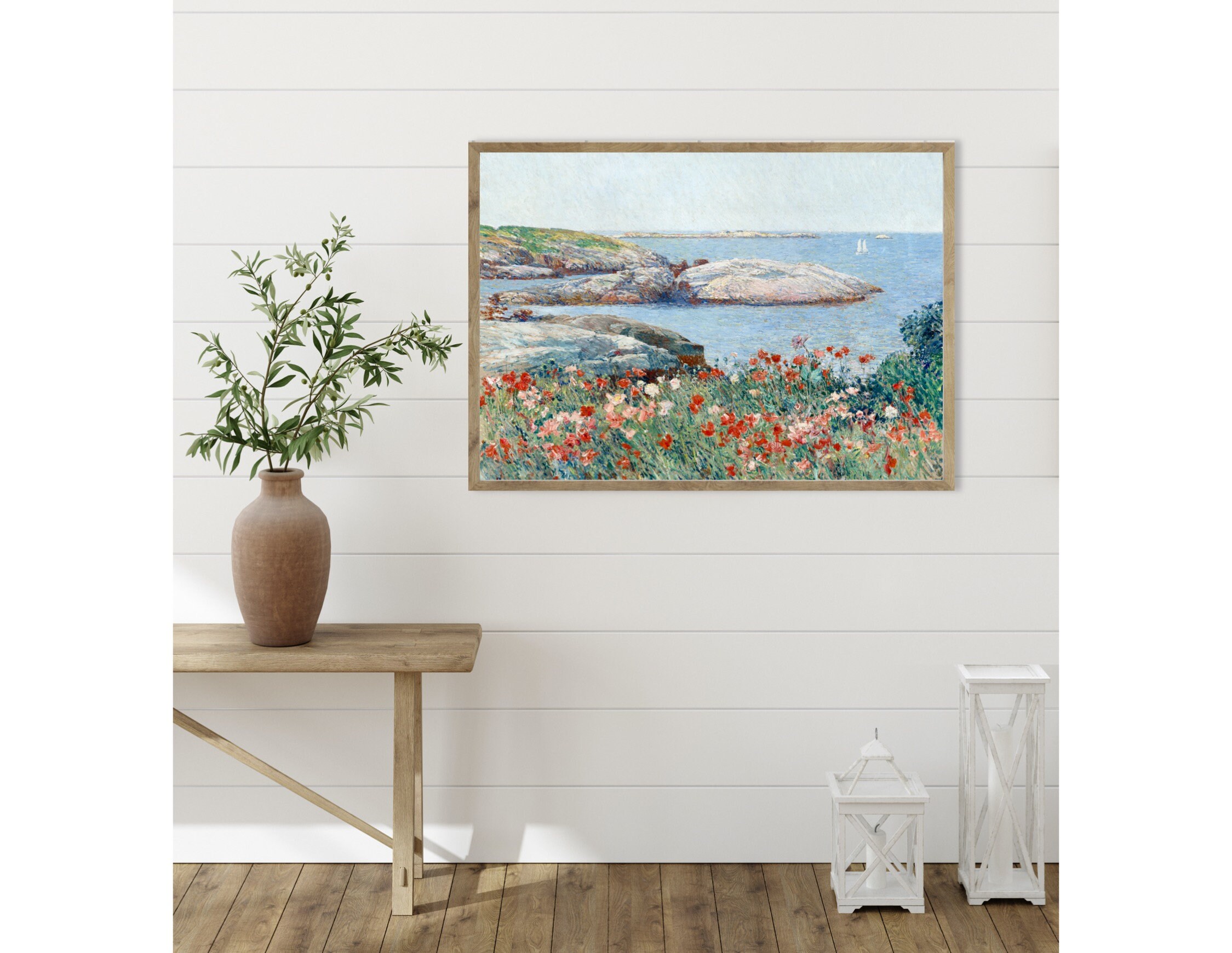 Poppy Island Vintage Print Antique Painting Gallery Wall | Etsy