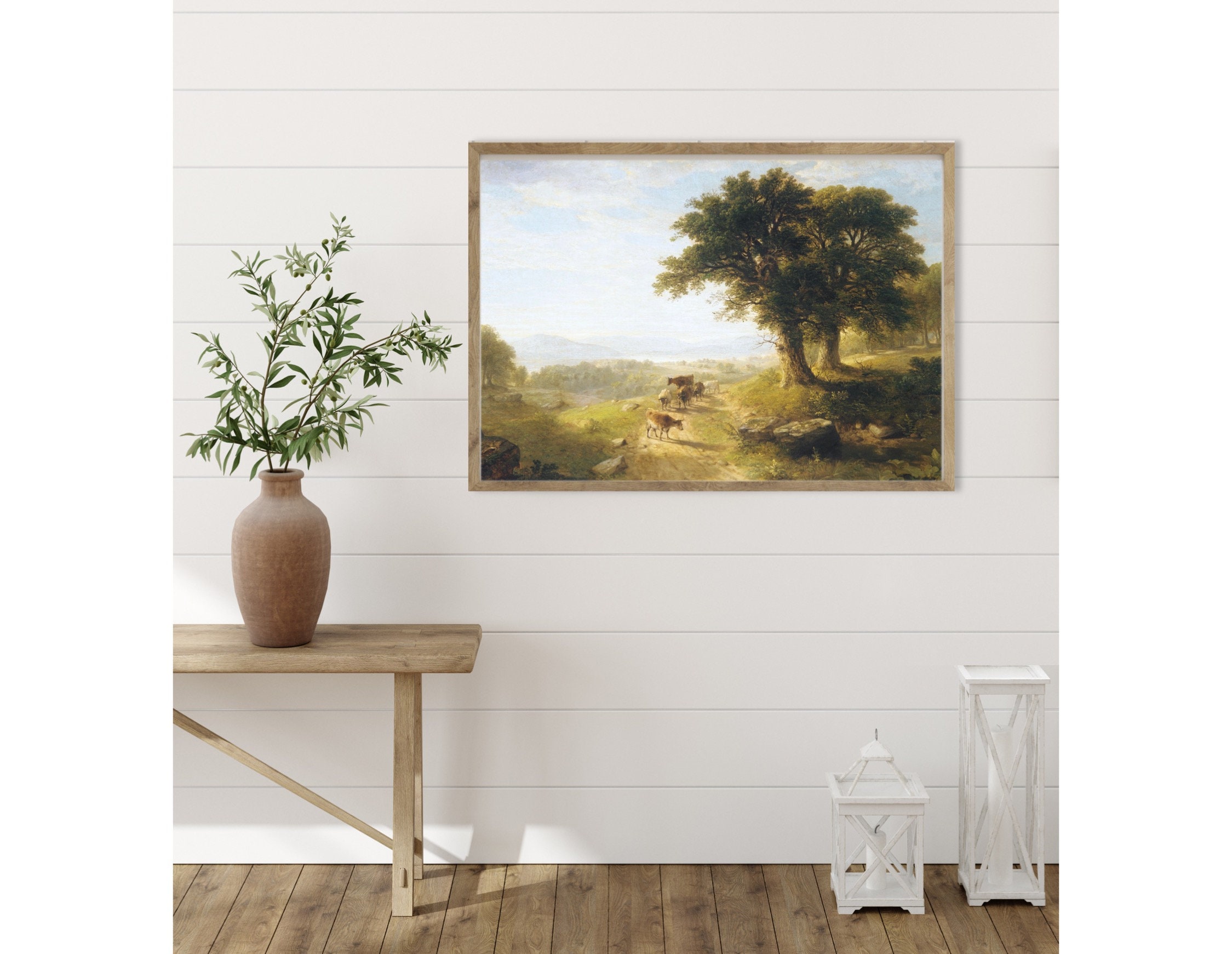 Sunday Walk Vintage Painting Wall Art | Etsy