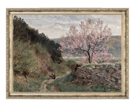 Pink Spring Blossoms Spring Landscape Original Painting - Etsy