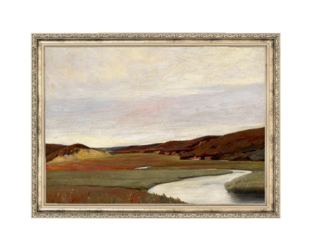 River Landscape | Fall Prints | Gallery Wall Art | Vintage Paintings ...
