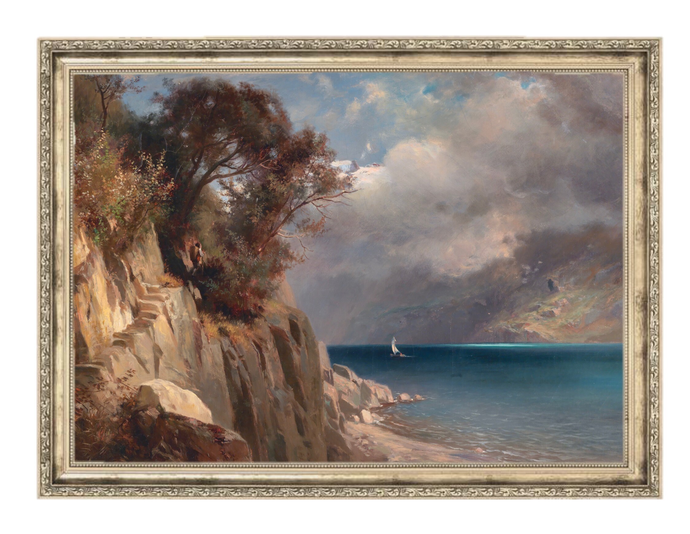 Scenic Route Vintage Painting Printable Wall Art | Etsy