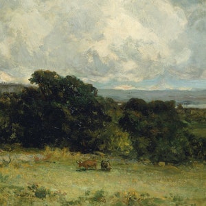 Pasture Painting Vintage Artwork | Landscape Painting | Original Art ...