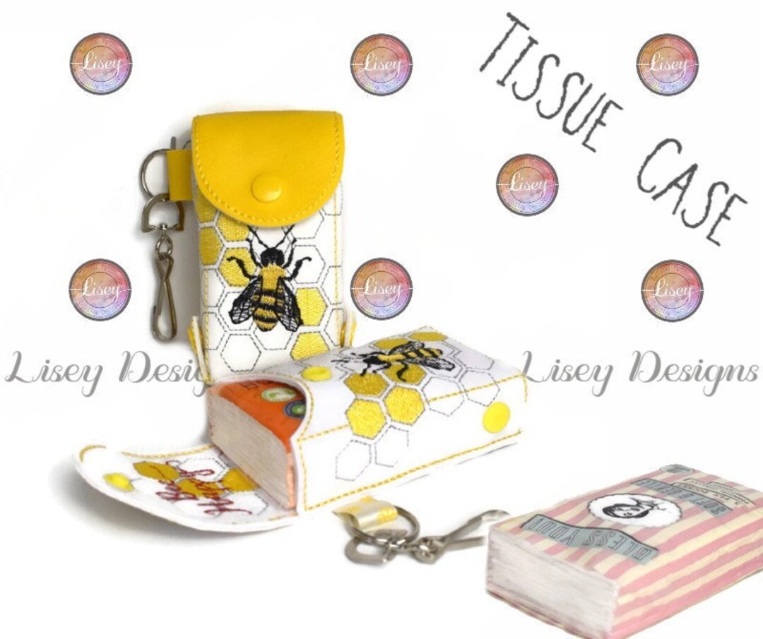 Honey Bee Tissue Case, Snot Rags, DIGITAL PATTERN, 5x7 Hoop, Tissue ...