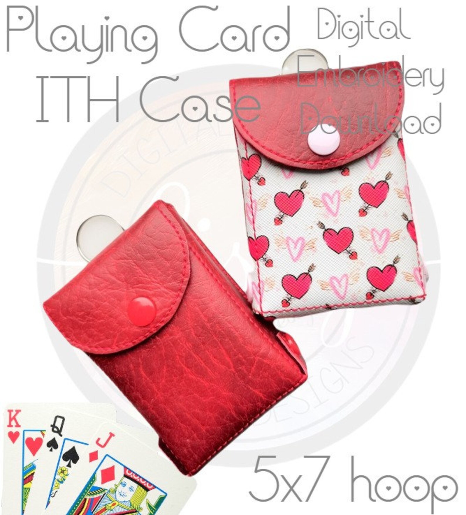 Playing Card Case, 3D Pouch, Playing Cards Bag, Digital Embroidery ...