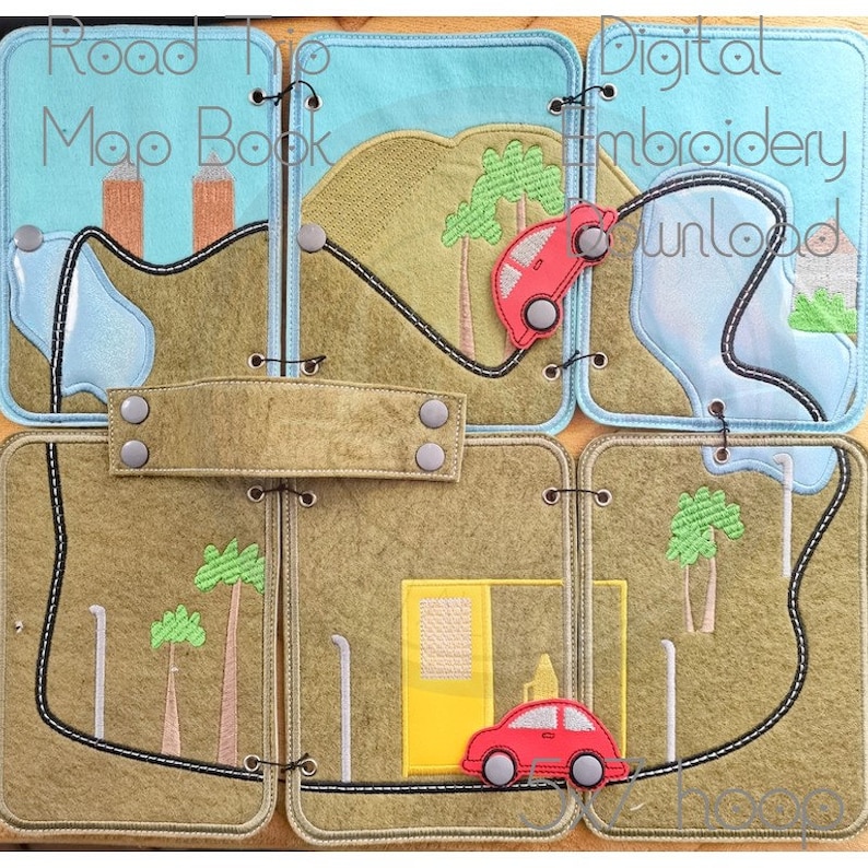Road Trip Map Book, Quiet Book, Instant Download, Digital Machine ...