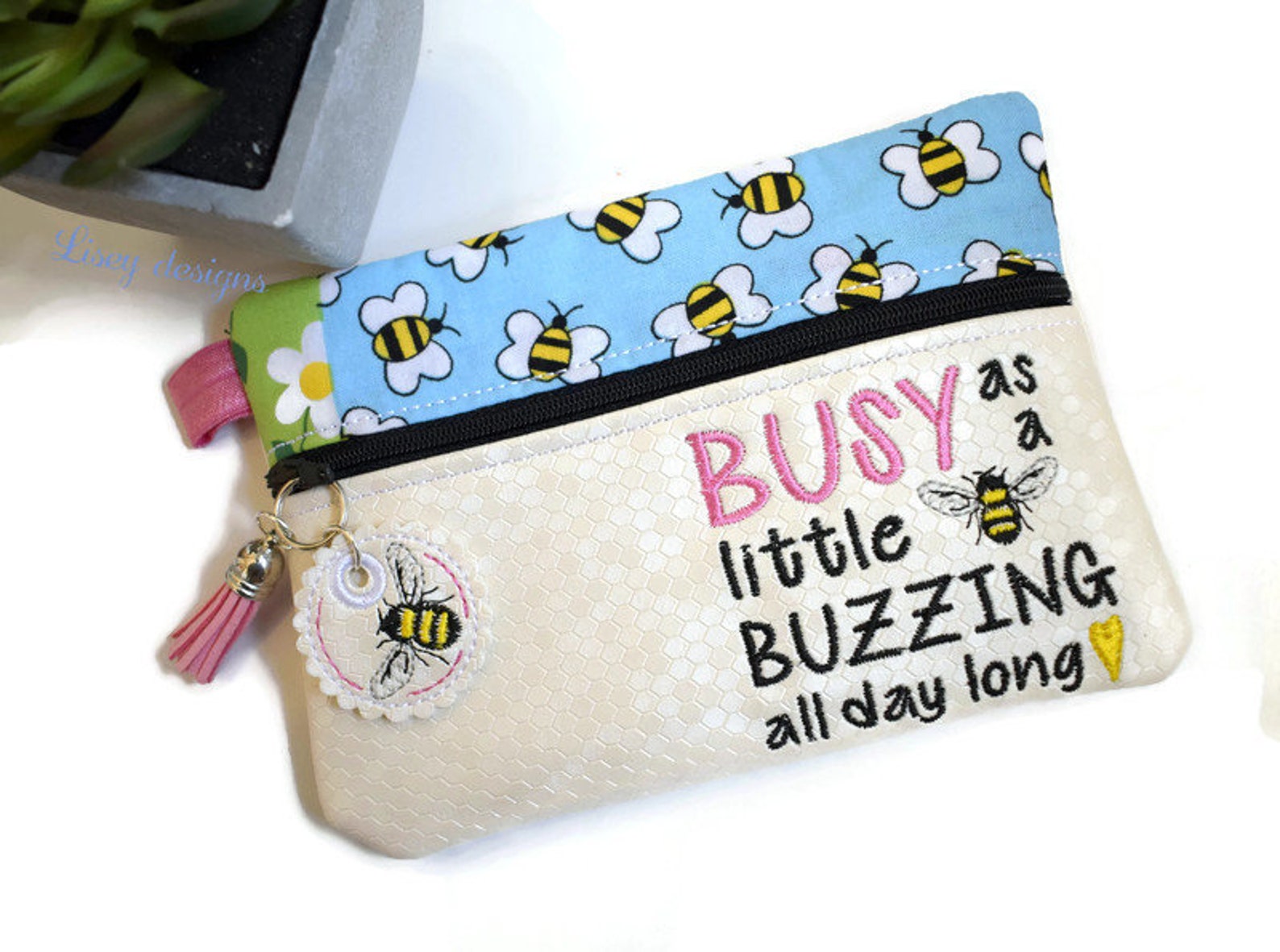 5x7 Bee Zipper Purse, DIGITAL PATTERN, Plus FREE Zipper Bee Charm, Busy ...