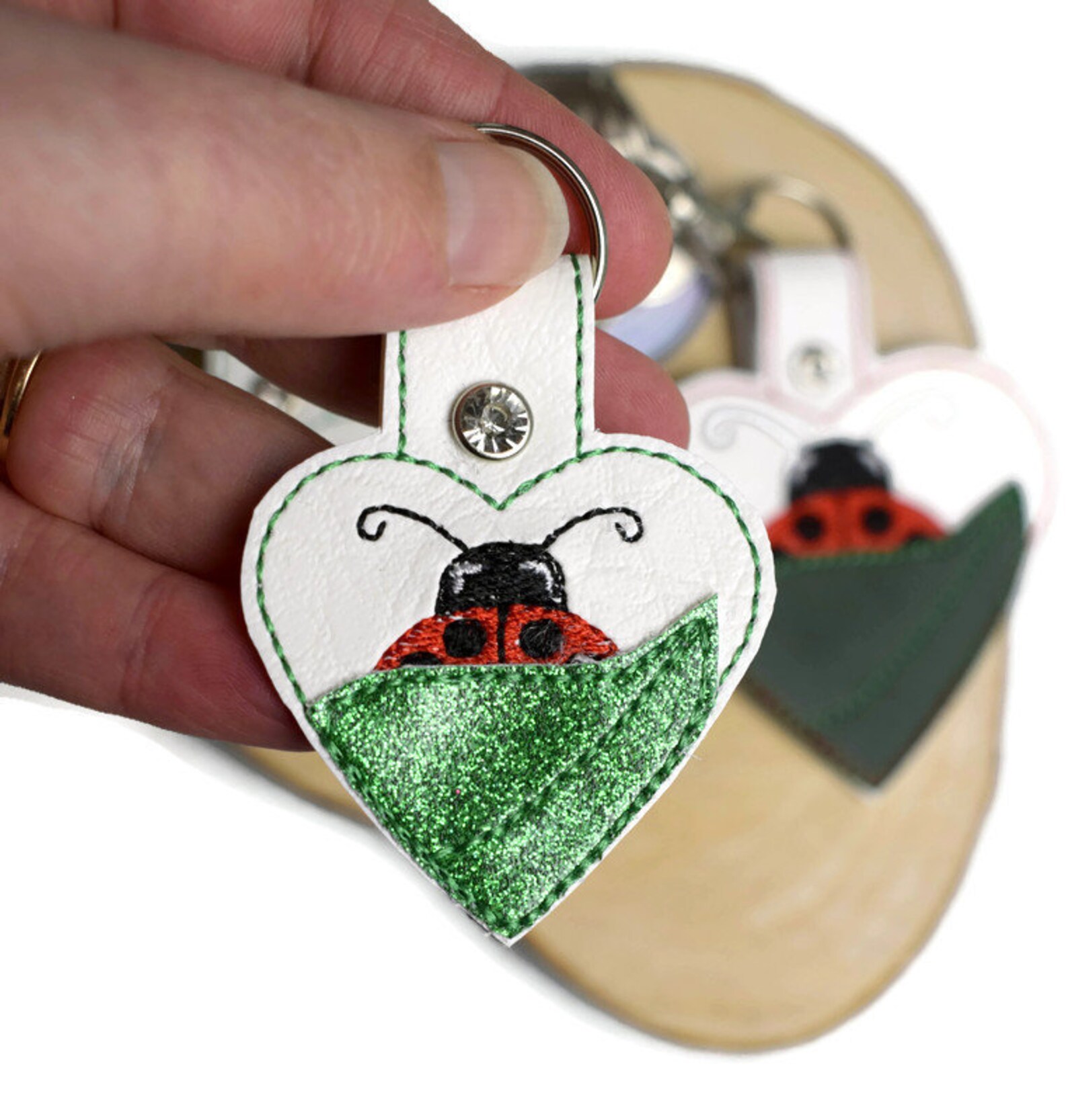 Ladybug Ladybird Lady Bug Key Fob Love Bug ITH Embroidery - Etsy