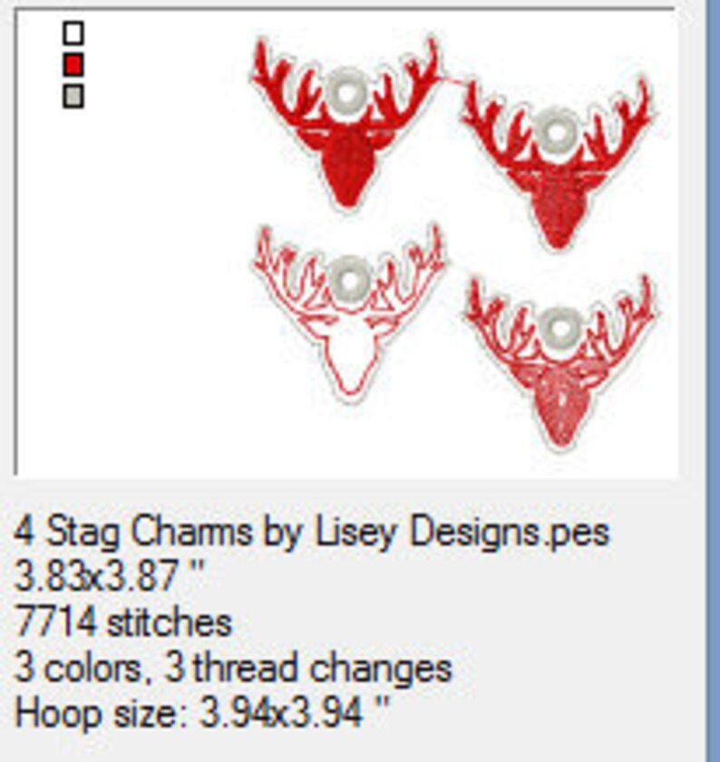 DIGITAL PATTERN Stag Charms Embroidery Design Set ITH | Etsy