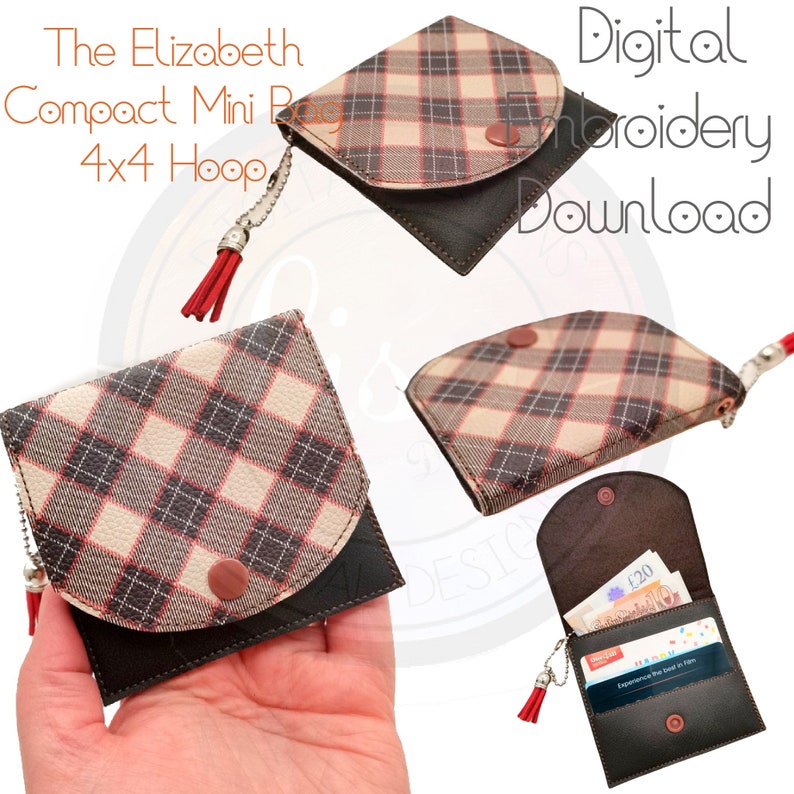 Mini Wallet 4x4 Hoop Elizabeth Bag ID Wallet Embroidery - Etsy