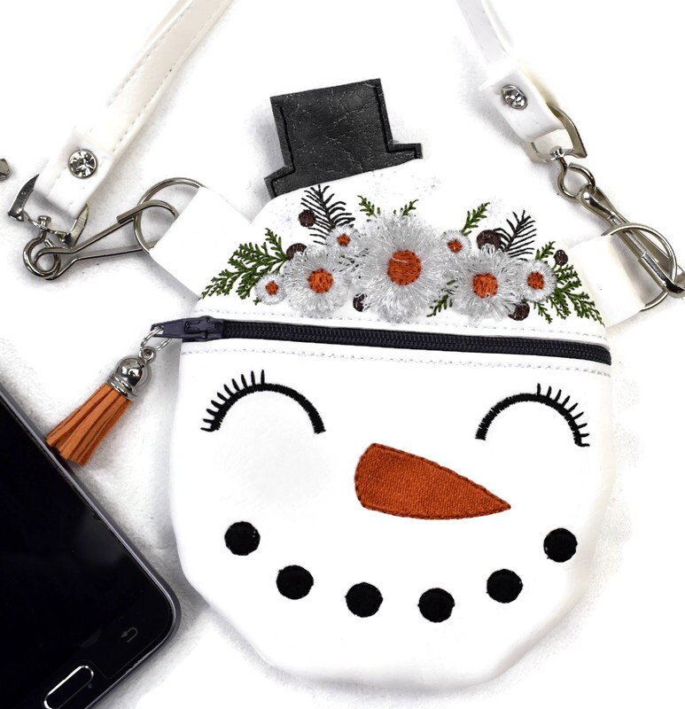 5x7 Snowman Handbag Cross Body Purse Side Bag DIGITAL - Etsy