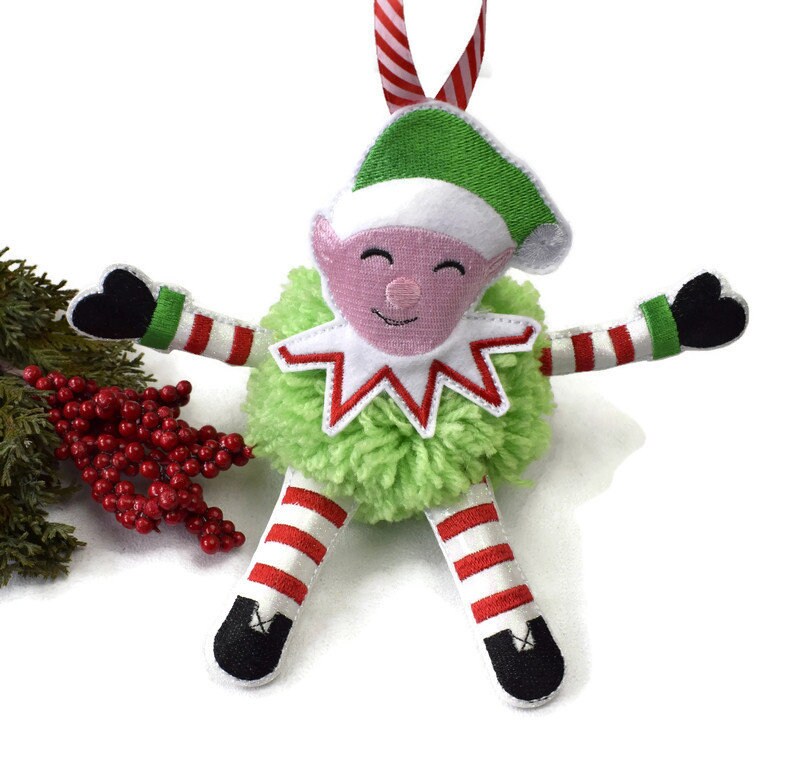 Christmas Pompom Set, Santa, Mrs Claus, Snowman, Gingerbread Man, Elf ...