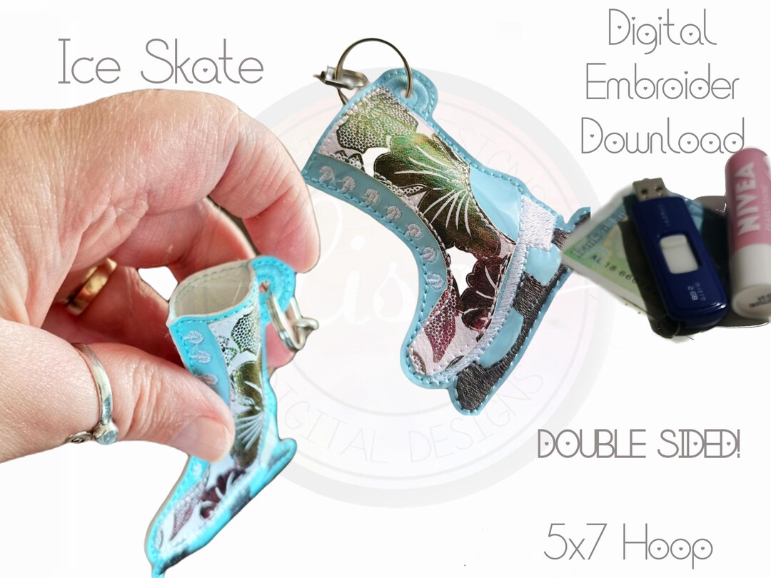Ice Skate Key Fob, Figure Skate, Boot Key Ring, DIGITAL PATTERN, 5x7 ...