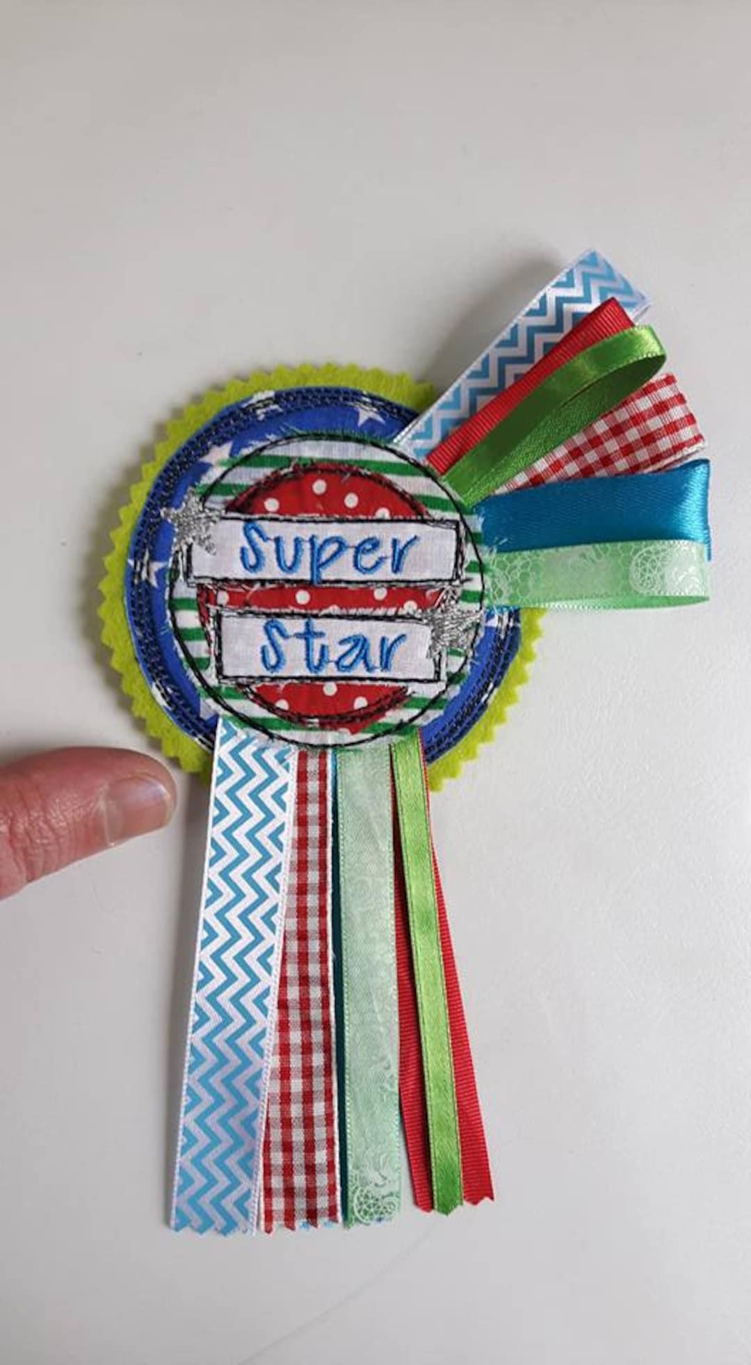 Digital File, Super Star, Raw Edge Applique, Birthday Badge, ITH, 4x4 ...