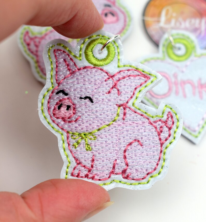 DIGITAL PATTERN Pig Embroidery Charm Cute Piggy Charm - Etsy