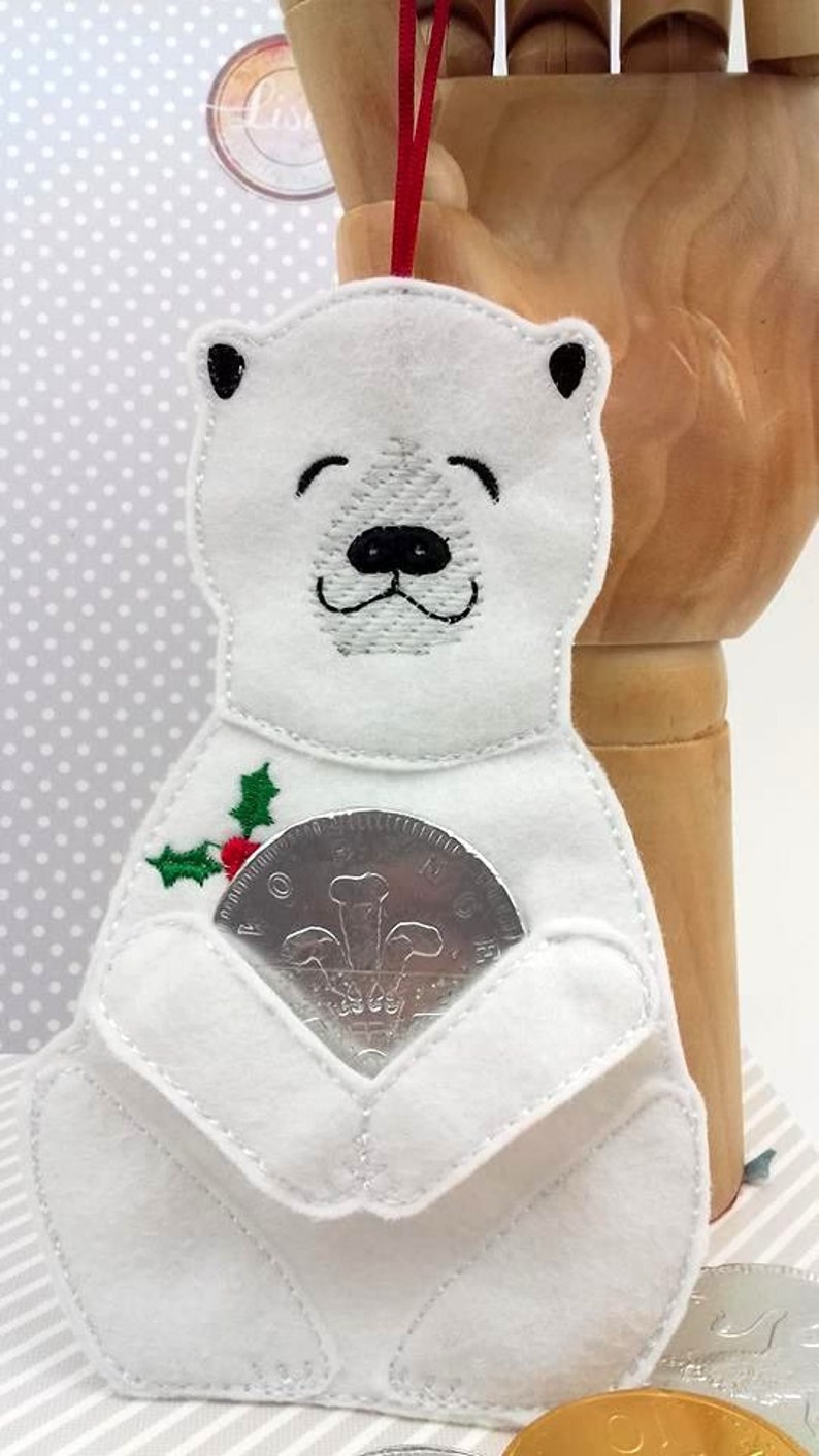Digital File Polar Bear Christmas Hanging Decoration Felt | Etsy