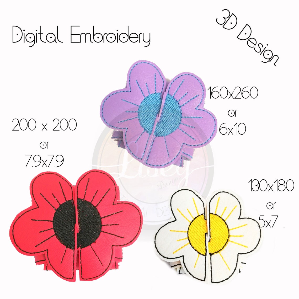 3D Flower Box All 3 SizesDigital Embroidery Design In The | Etsy