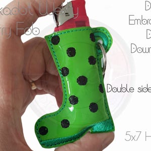 Welly Carry Key Fob, Wellington Boot Key Ring, Gumboots, Polka Dot ...