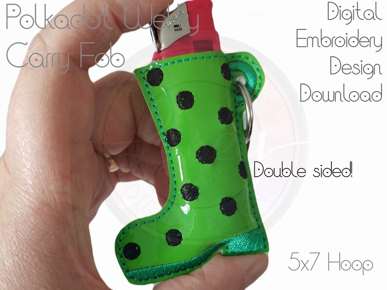 Welly Carry Key Fob, Wellington Boot Key Ring, Gumboots, Polka Dot ...