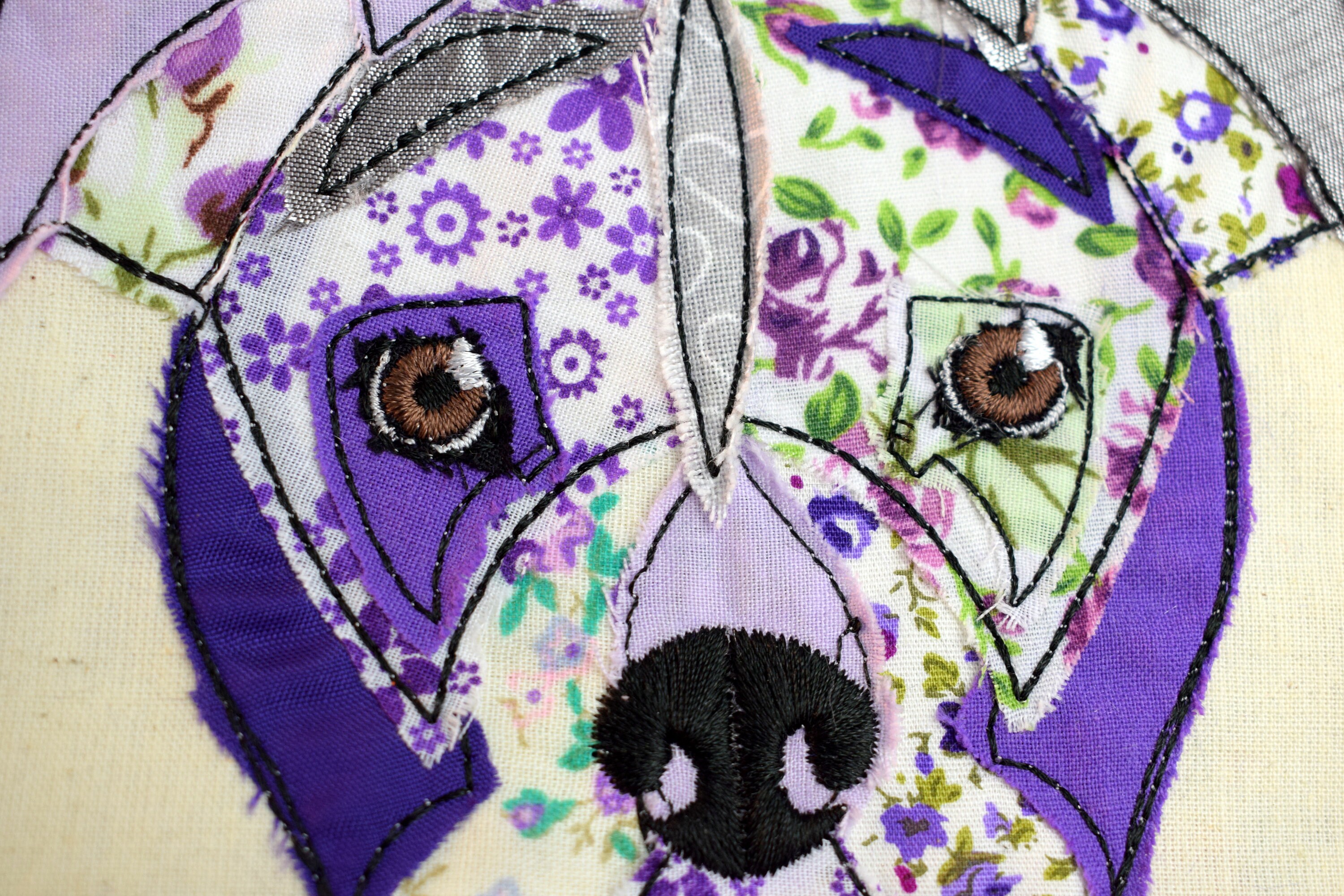 Digital Download, Patchwork Staffordshire Bull Terrier, Raw Edge ...