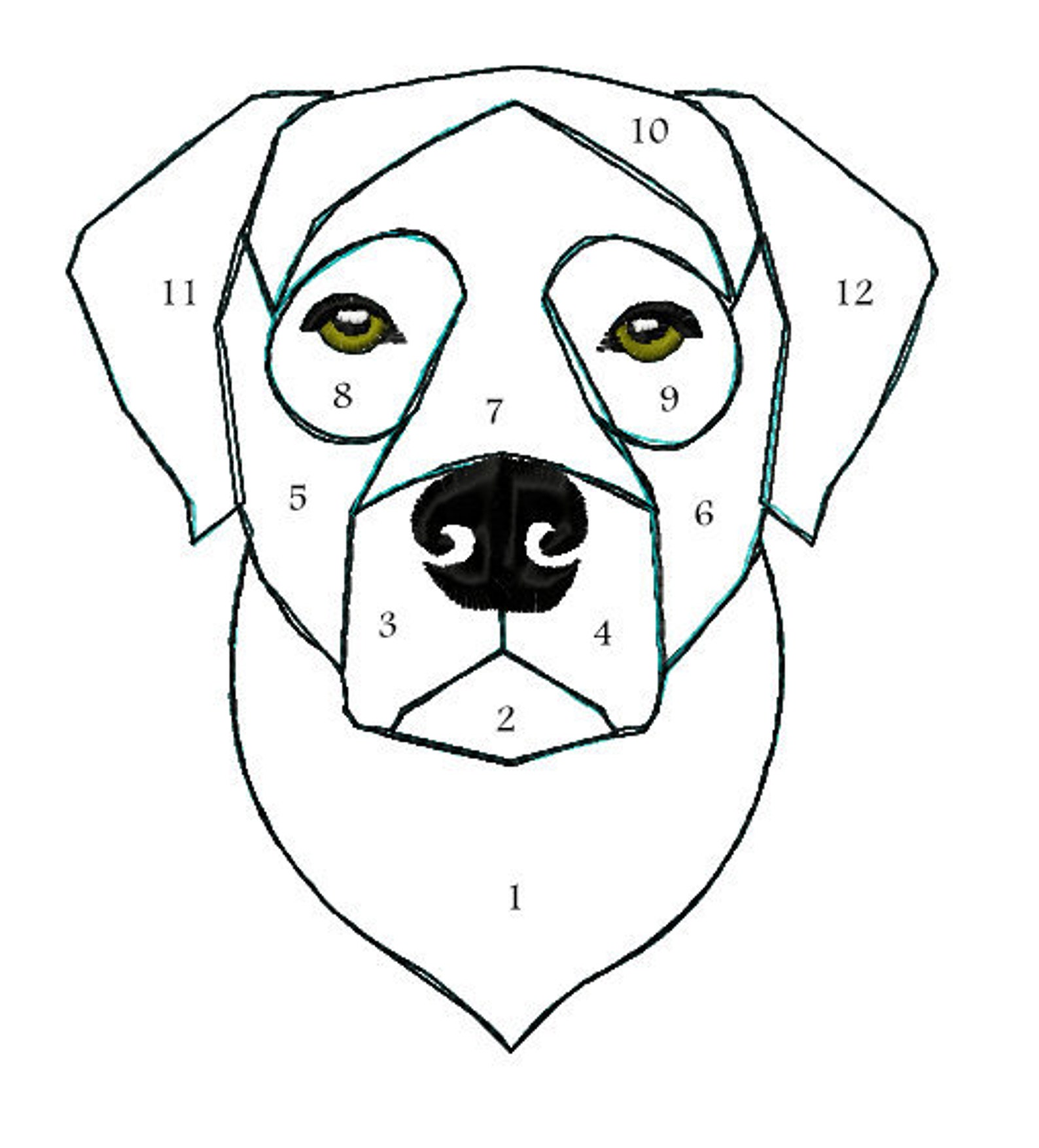 Digital File Patchwork Labrador Raw Edge Applique Machine | Etsy UK