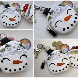4x4 Snowman Purse, Zipper, Coin Purse, Zippys, DIGITAL PATTERN, 3D ...