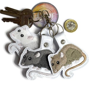 Rat Embroidery, Rat Key Fob, Chinese New Year, Year of the Rat Key Ring ...