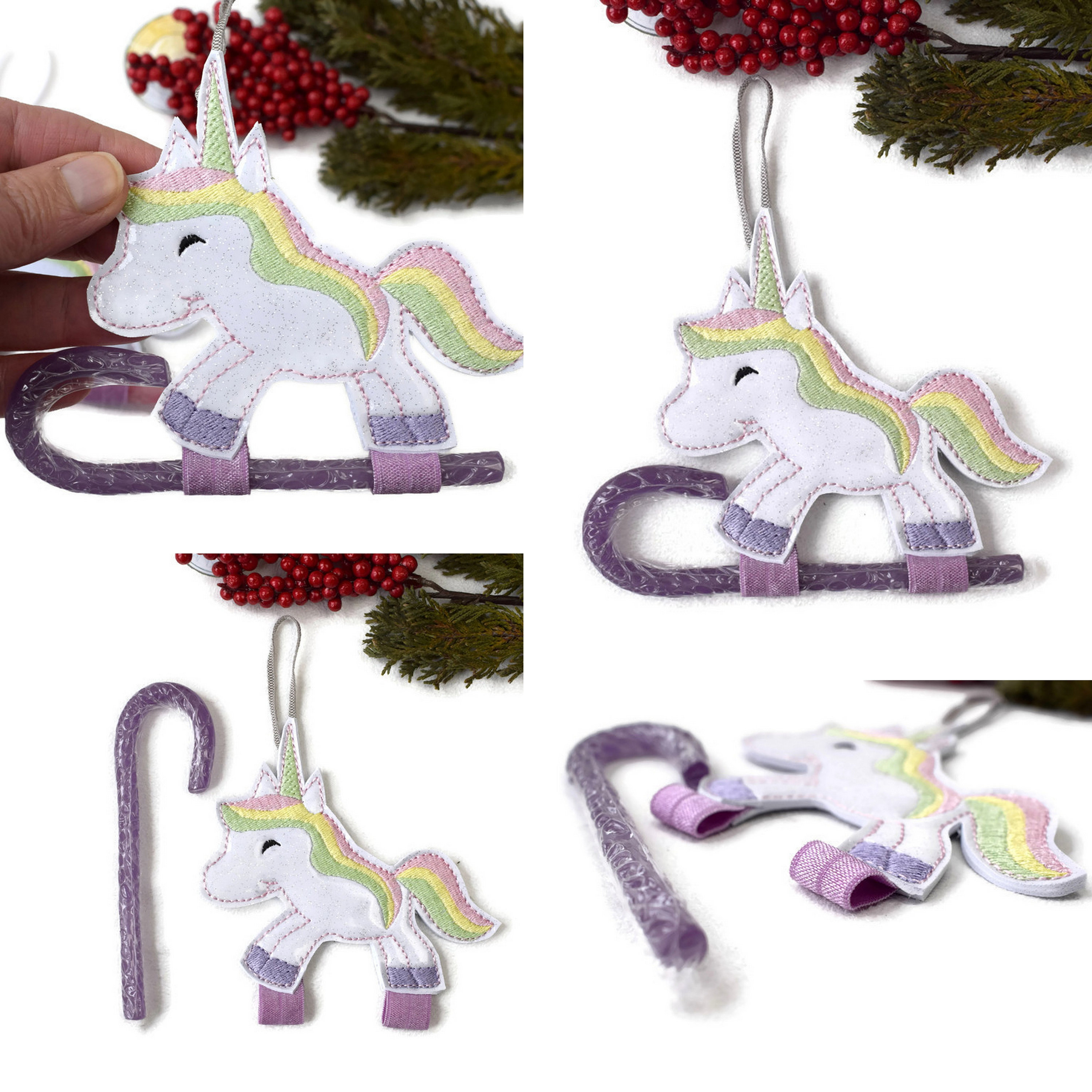 4x4 Candy Cane Unicorn Hanging Decoration Rocking Horse - Etsy