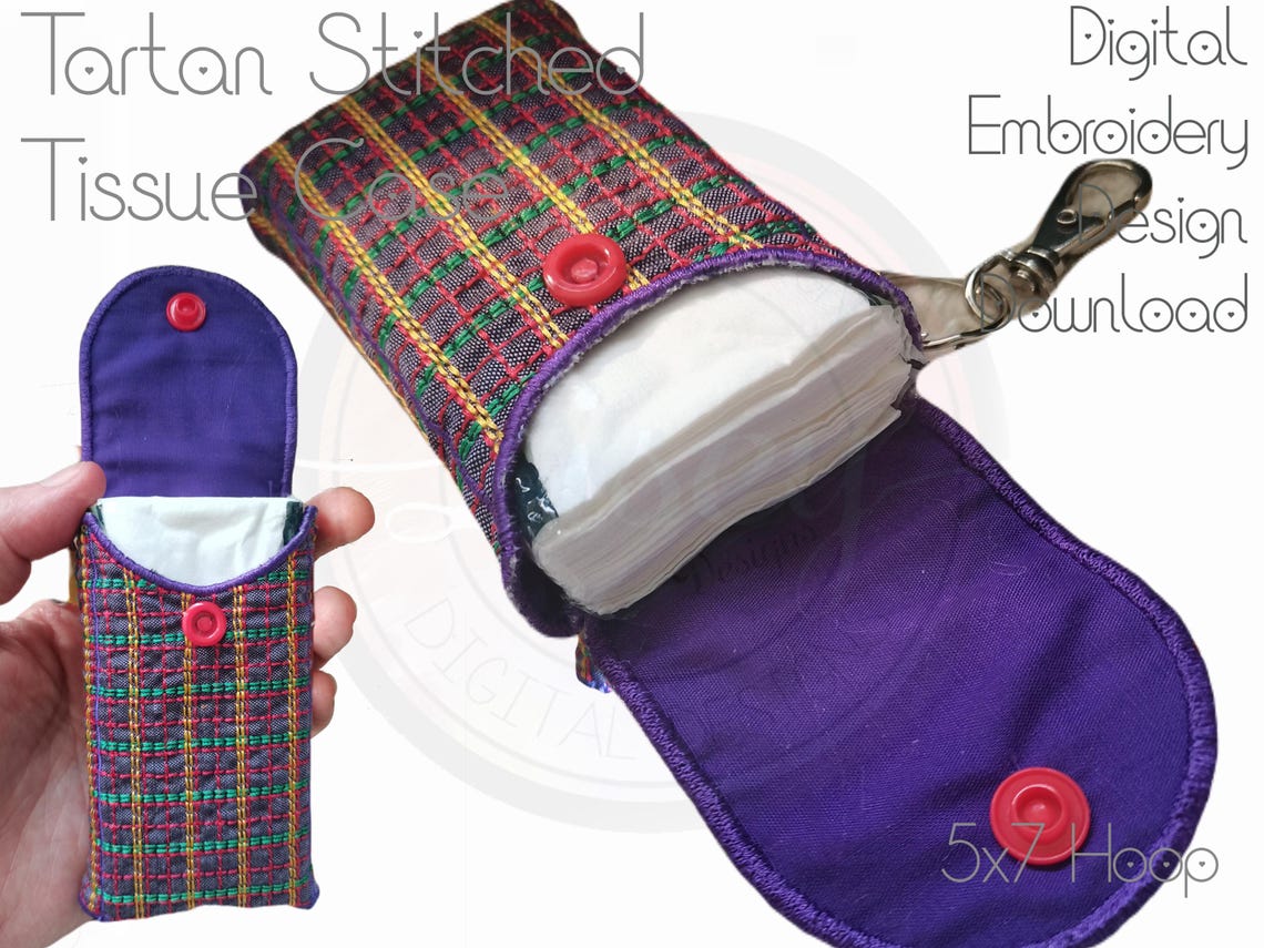 5x7 Stitched Tissue Case, DIGITAL PATTERN, Snot Rags, Tissue Case, ITH ...