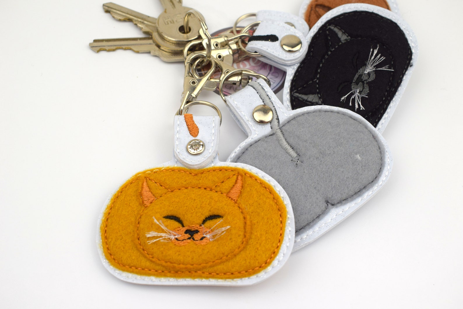Digital File Fat Cat Key Fob Double Sided Cat Fat Bum Cat - Etsy