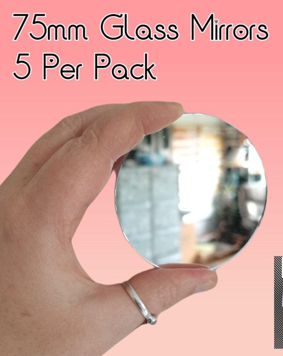 75mm X 5 Compact Mirror, 1mm Thick for Covered Design, Embroidery ...