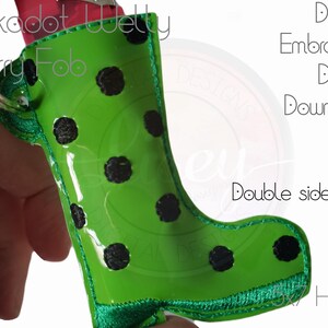 Welly Carry Key Fob, Wellington Boot Key Ring, Gumboots, Polka Dot ...
