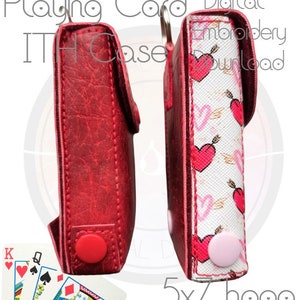 Playing Card Case, 3D Pouch, Playing Cards Bag, Digital Embroidery Design, Machine Embroidery ...