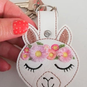 4x4 Llama Key Fob, 3D Fringed Flower, DIGITAL DESIGN, Llama Key Ring ...