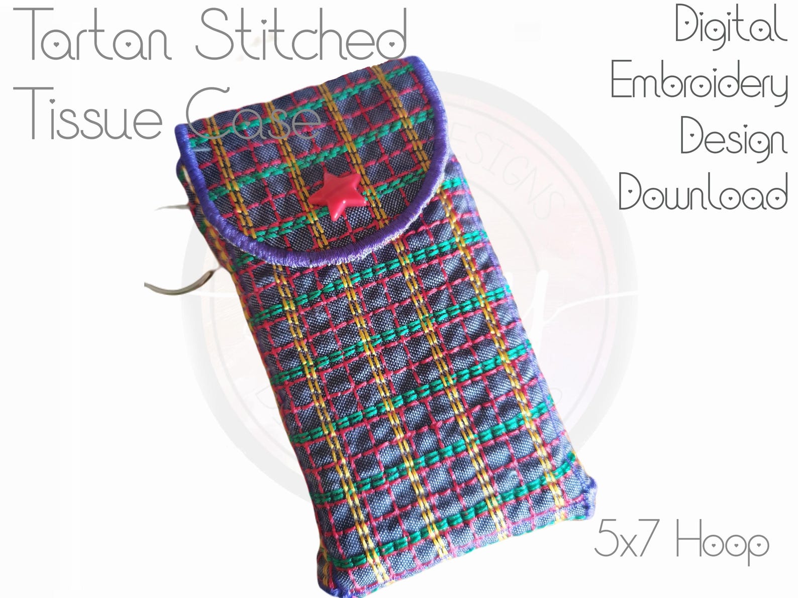 5x7 Stitched Tissue Case, DIGITAL PATTERN, Snot Rags, Tissue Case, ITH ...