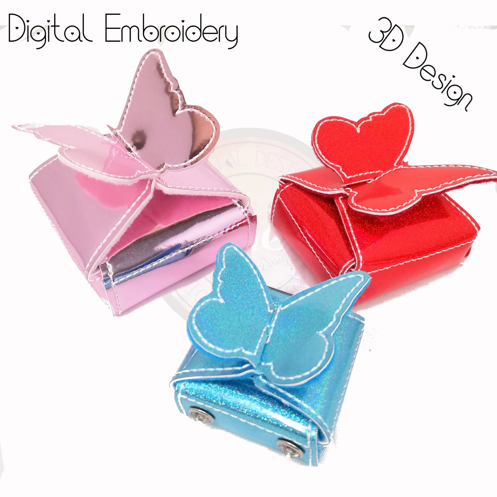 3D Butterfly Box Digital Embroidery Design In The Hoop | Etsy