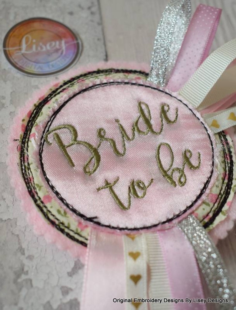 DIGITAL PATTERN Bride To Be Digital Badge Embroidery Design | Etsy