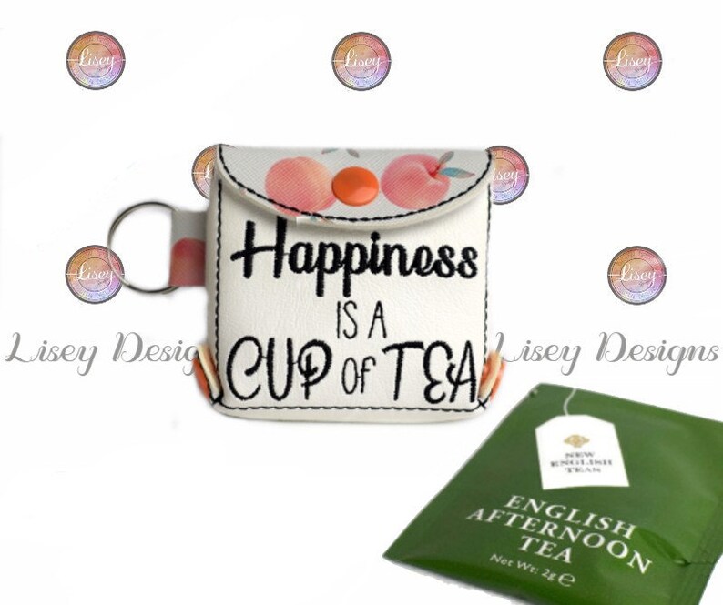 Happiness is a Cup of Tea, Tea Bags, Fruit Tea, DIGITAL PATTERN, 4x4 ...