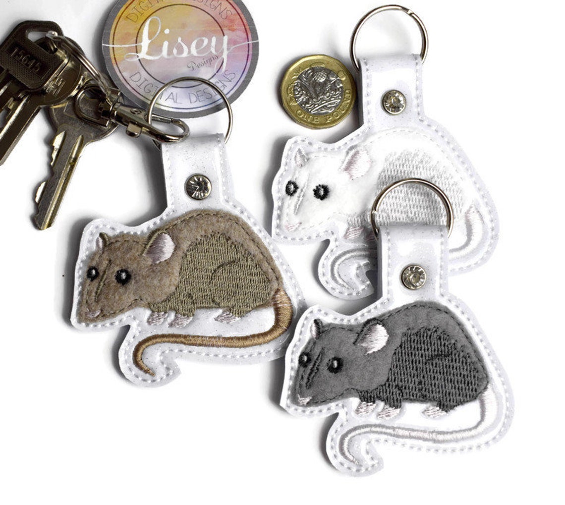 Rat Embroidery Rat Key Fob Chinese New Year Year of the Rat | Etsy