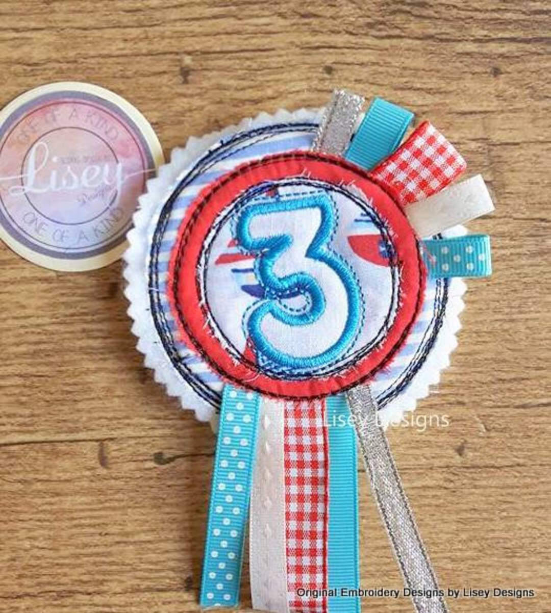 Digital File: Number 3 Raw Edge Applique Birthday Badge 4x4 Hoop - Etsy