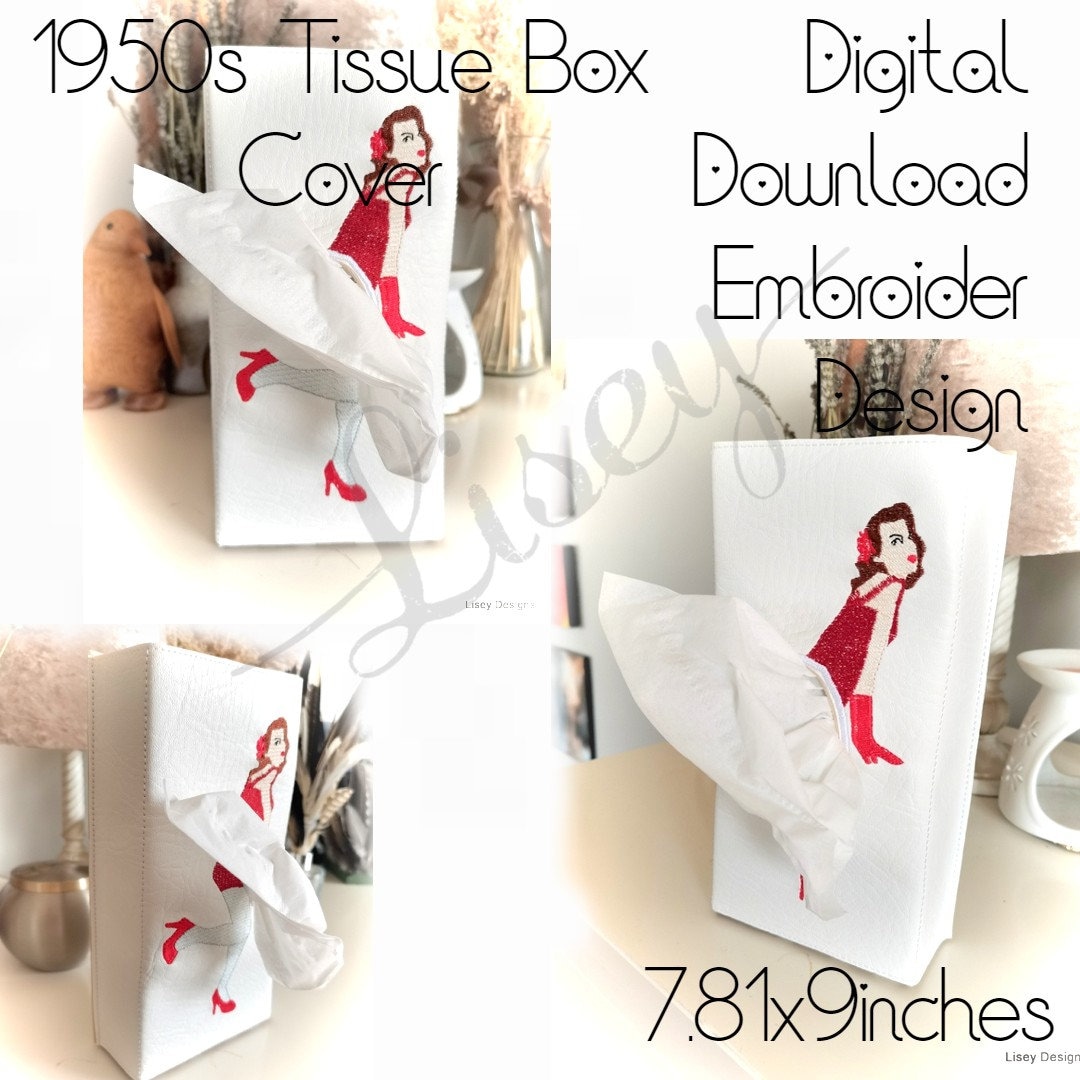 1950 Girl Tissue Sleeve, Lady Flying Skirt, Tissue Box, Creative Box ...