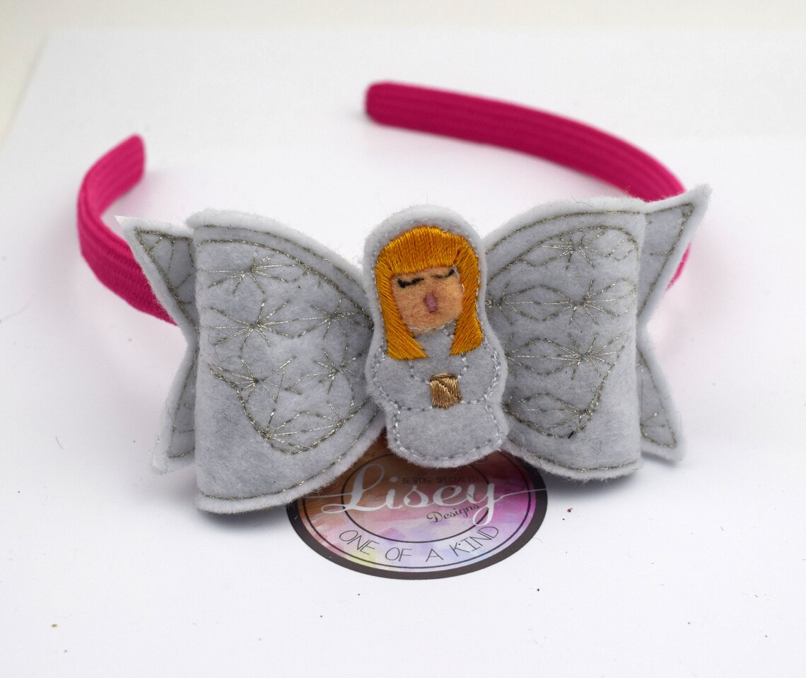 Digital File 3D In the hoop Angel Hair Bow Set Christmas | Etsy